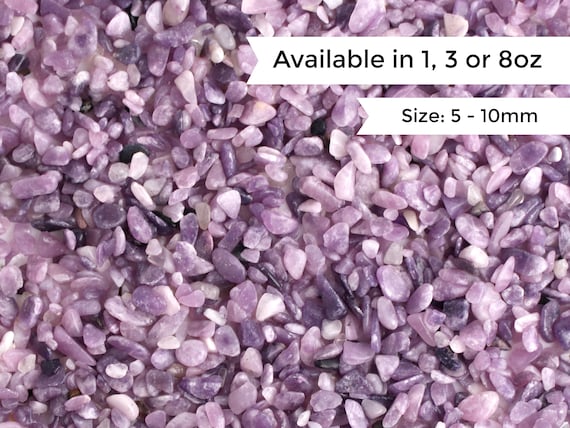 1oz Purple Lepidolite Crystal Chips Undrilled Tumbled - Etsy