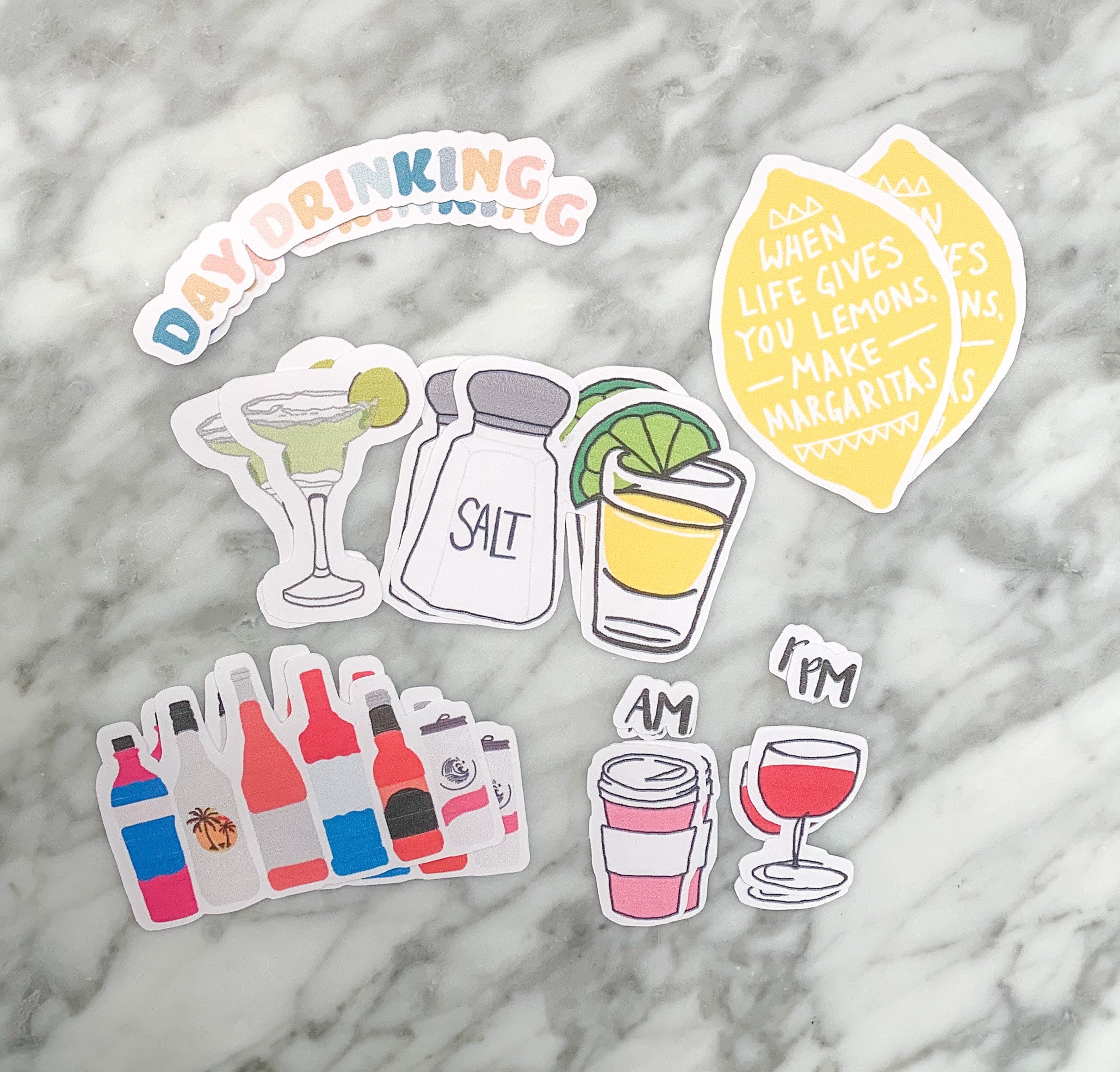 Drinking & Alcohol Stickers 6 Waterproof Stickers | Etsy