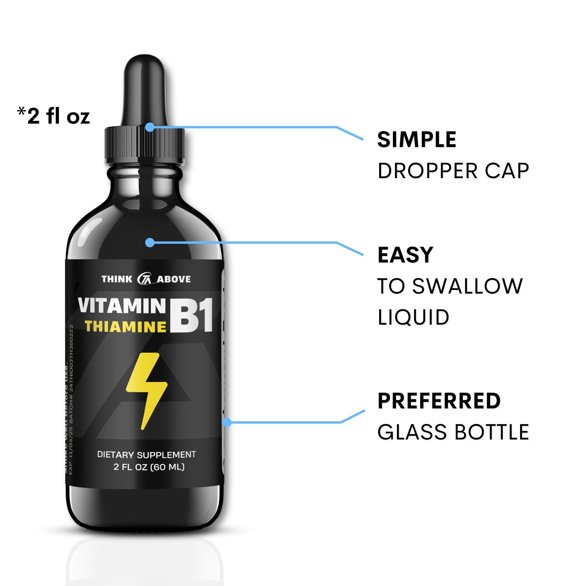 Think Above Vitamin B1 Thiamine Mononitrate - Liquid Drops Supplement 2 ...