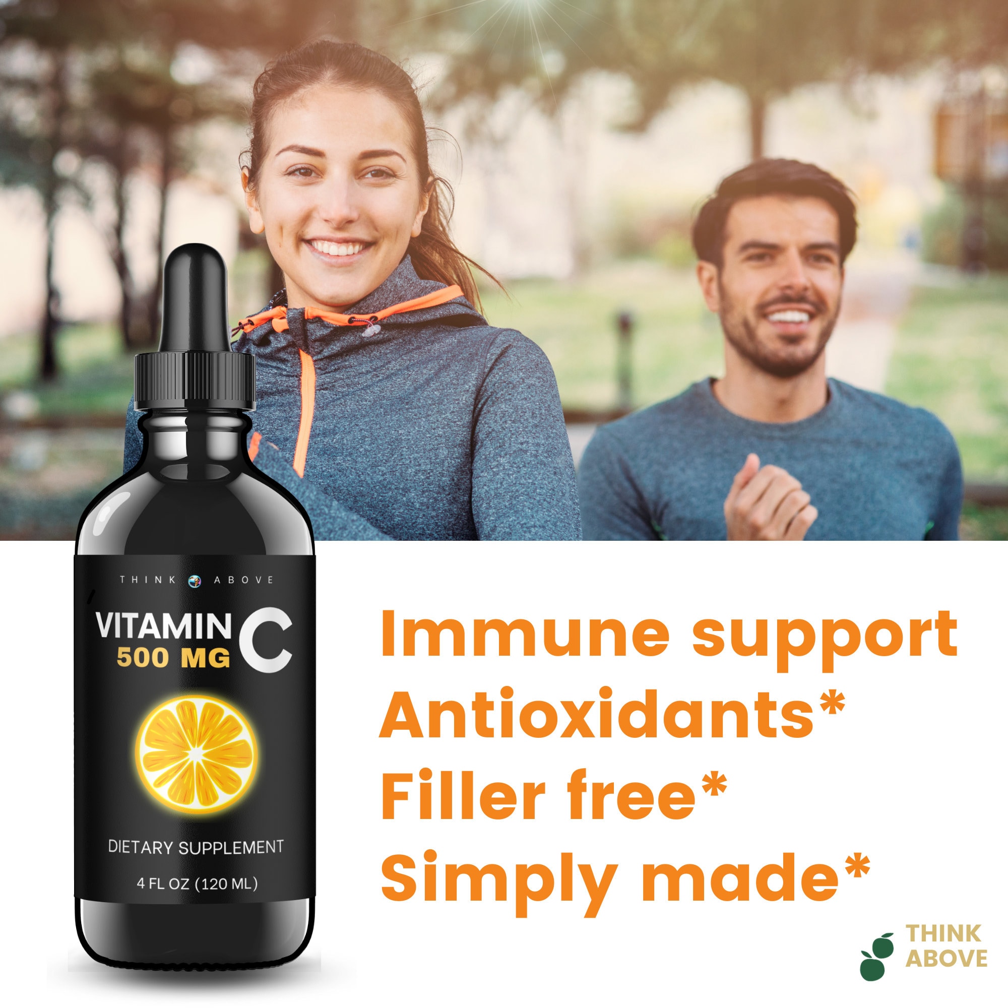 Think Above Liquid Vitamin C High Dose Vitamin C Drops for Adults and ...
