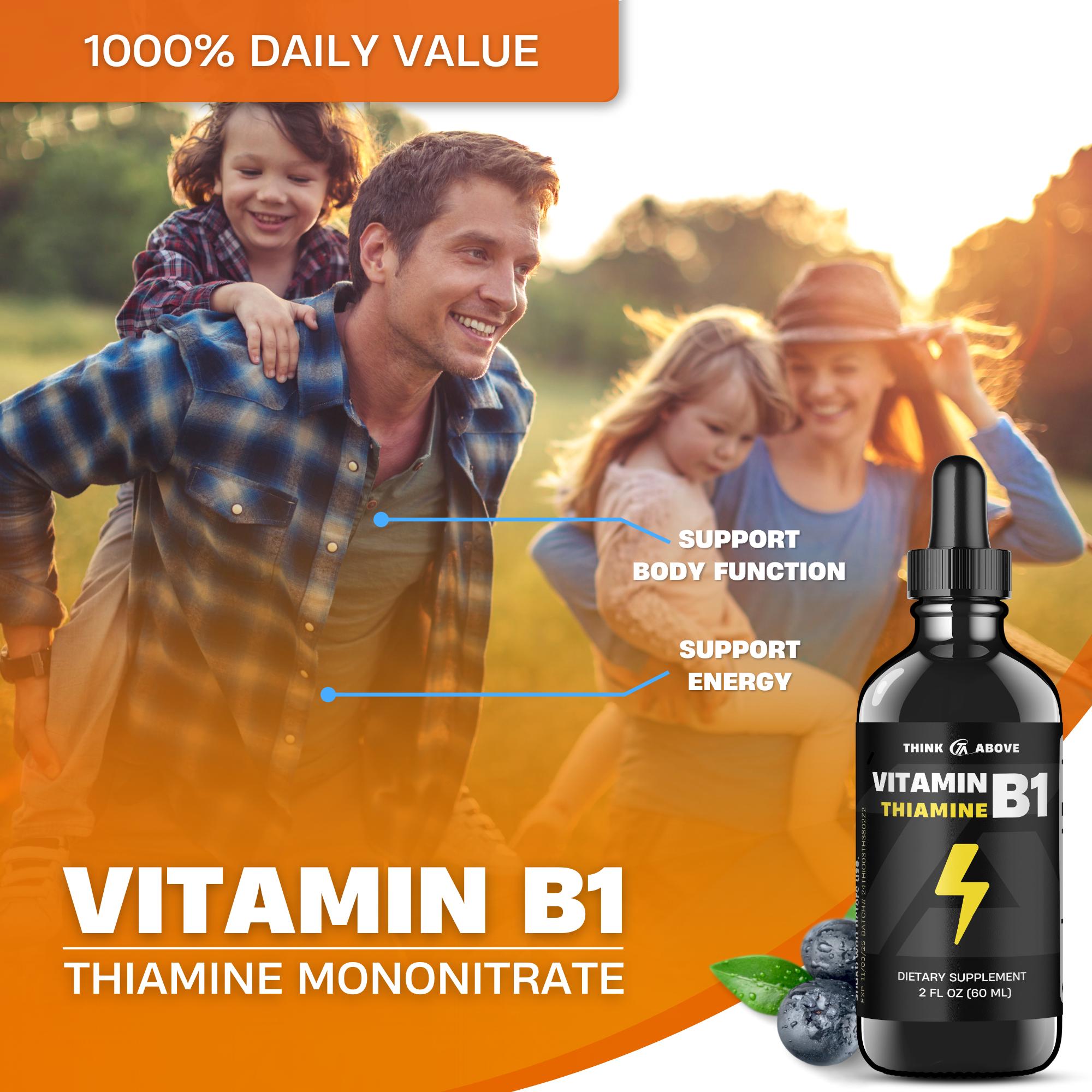 Think Above Vitamin B1 Thiamine Mononitrate - Liquid Drops Supplement 2 ...