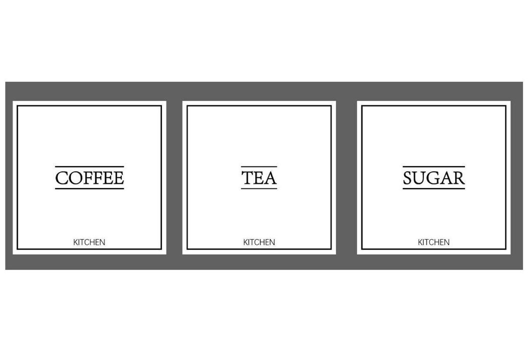 Tea Coffee Sugar Labels Waterproof Minimalist Tea Coffee Sugar Stickers ...