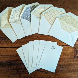 Set of 6 Initialed f Note Cards With 6 Lined - Etsy