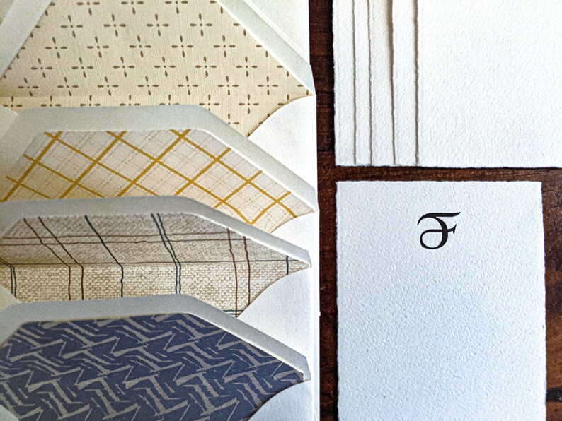 Set of 6 Initialed f Note Cards With 6 Lined - Etsy