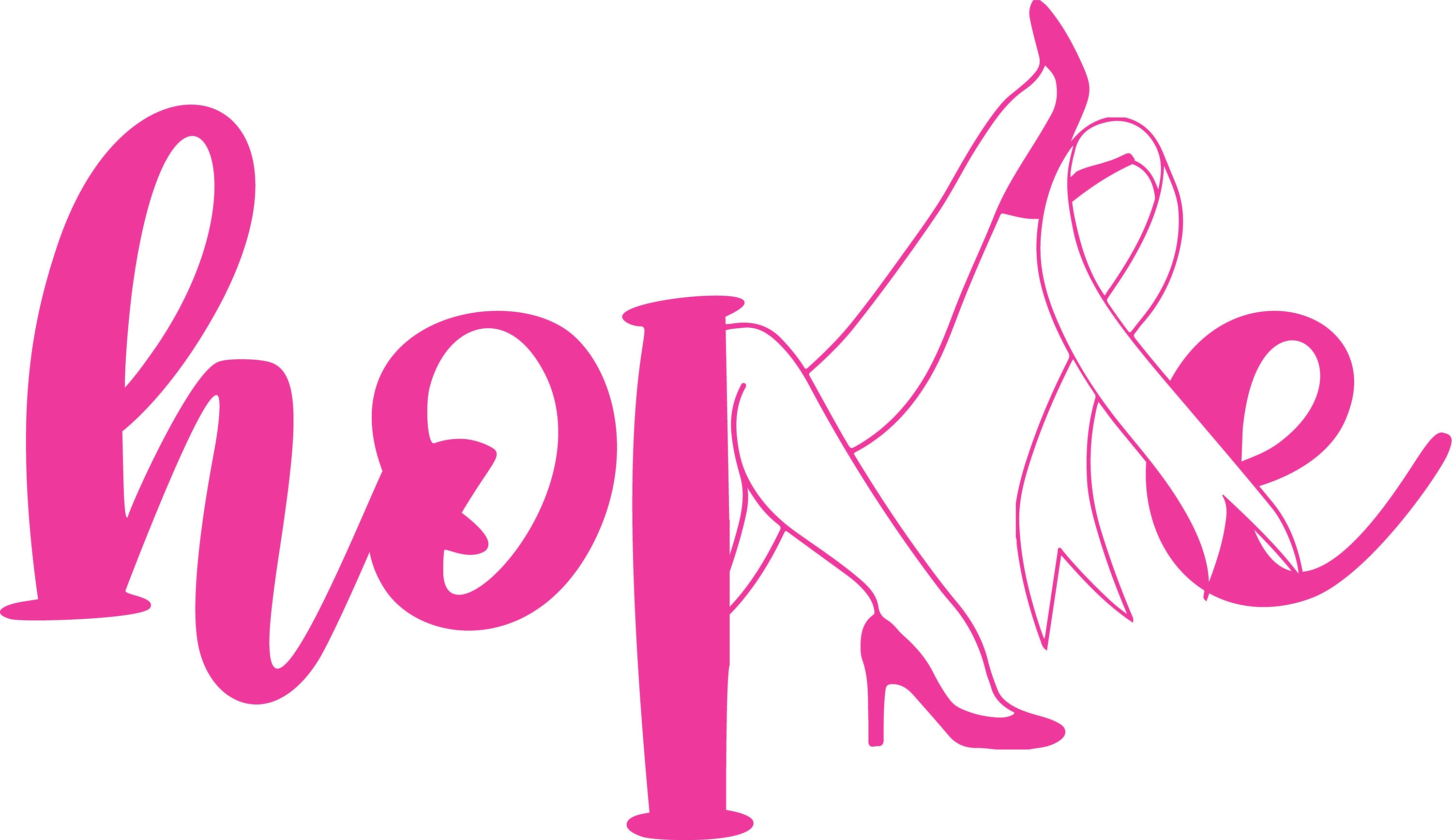Hope, High Heels, Pink Ribbon Svg, Queen Clipart Pink High Heels Cancer ...