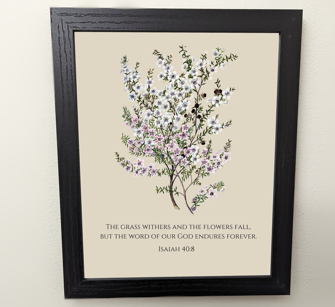 The Word of God Endures Forever Floral Downloadable Print Art Christian ...