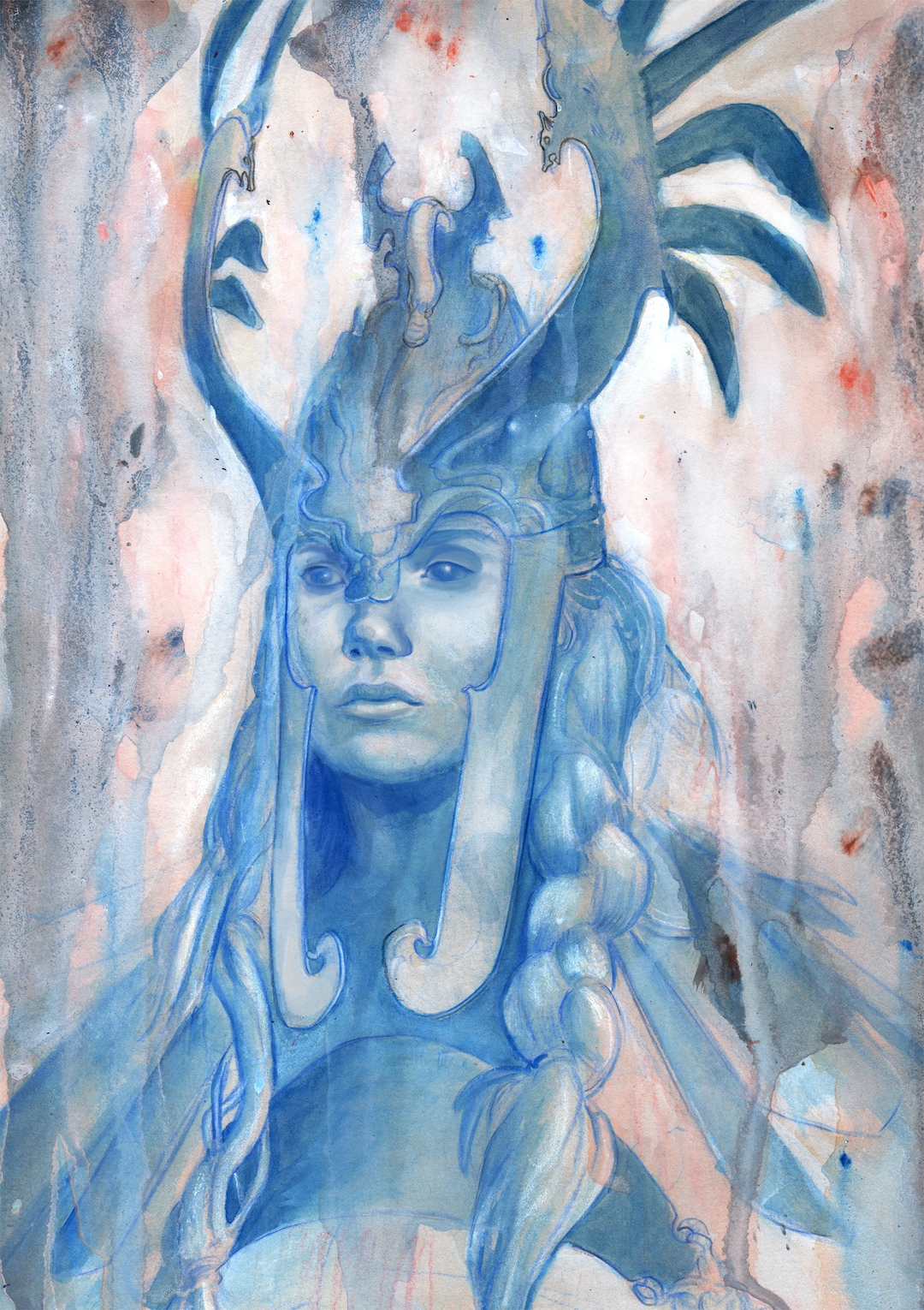 Valkyrie Portrait Original Fantasy Illustration Art Print by Daniel ...