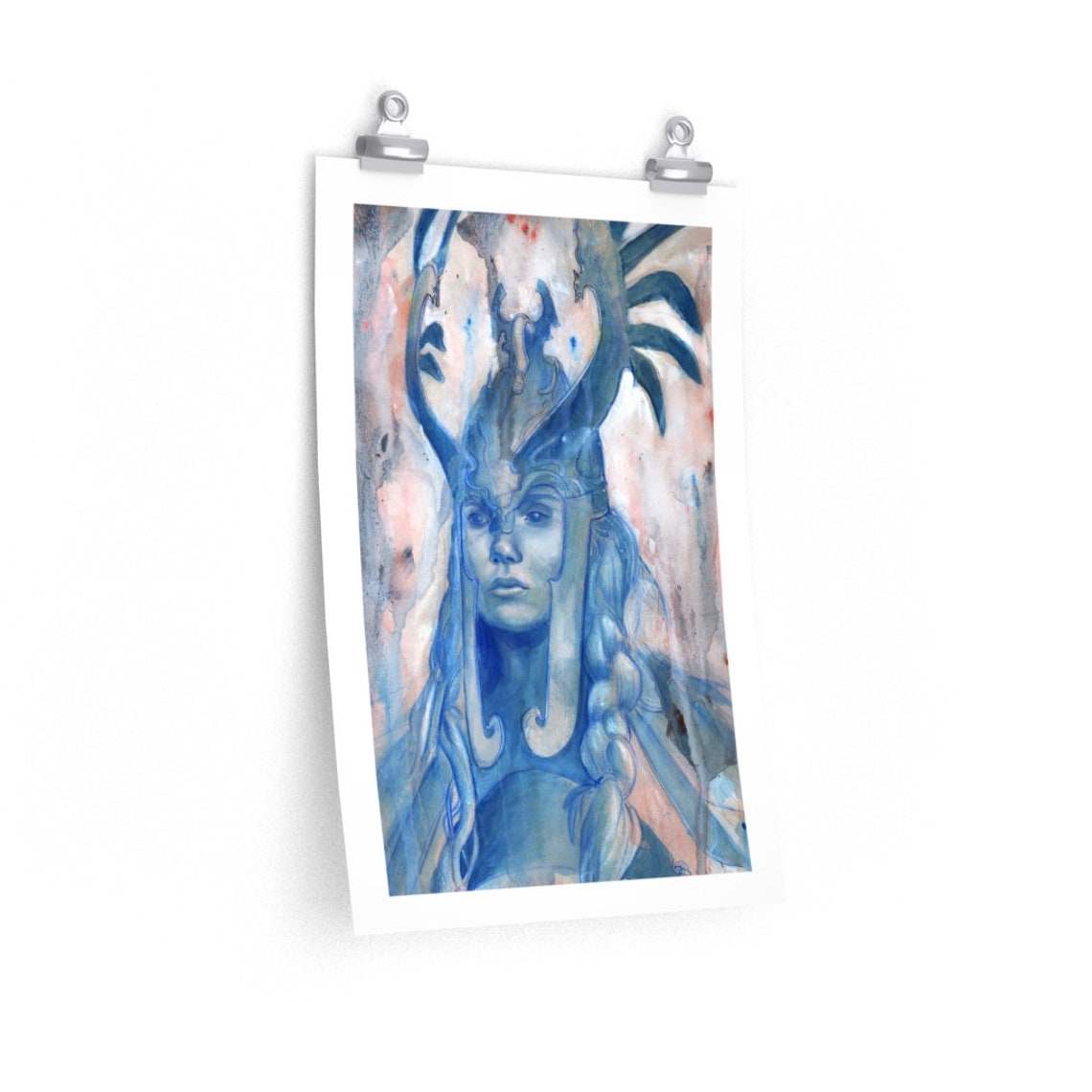 Valkyrie Portrait Original Fantasy Illustration Art Print by - Etsy