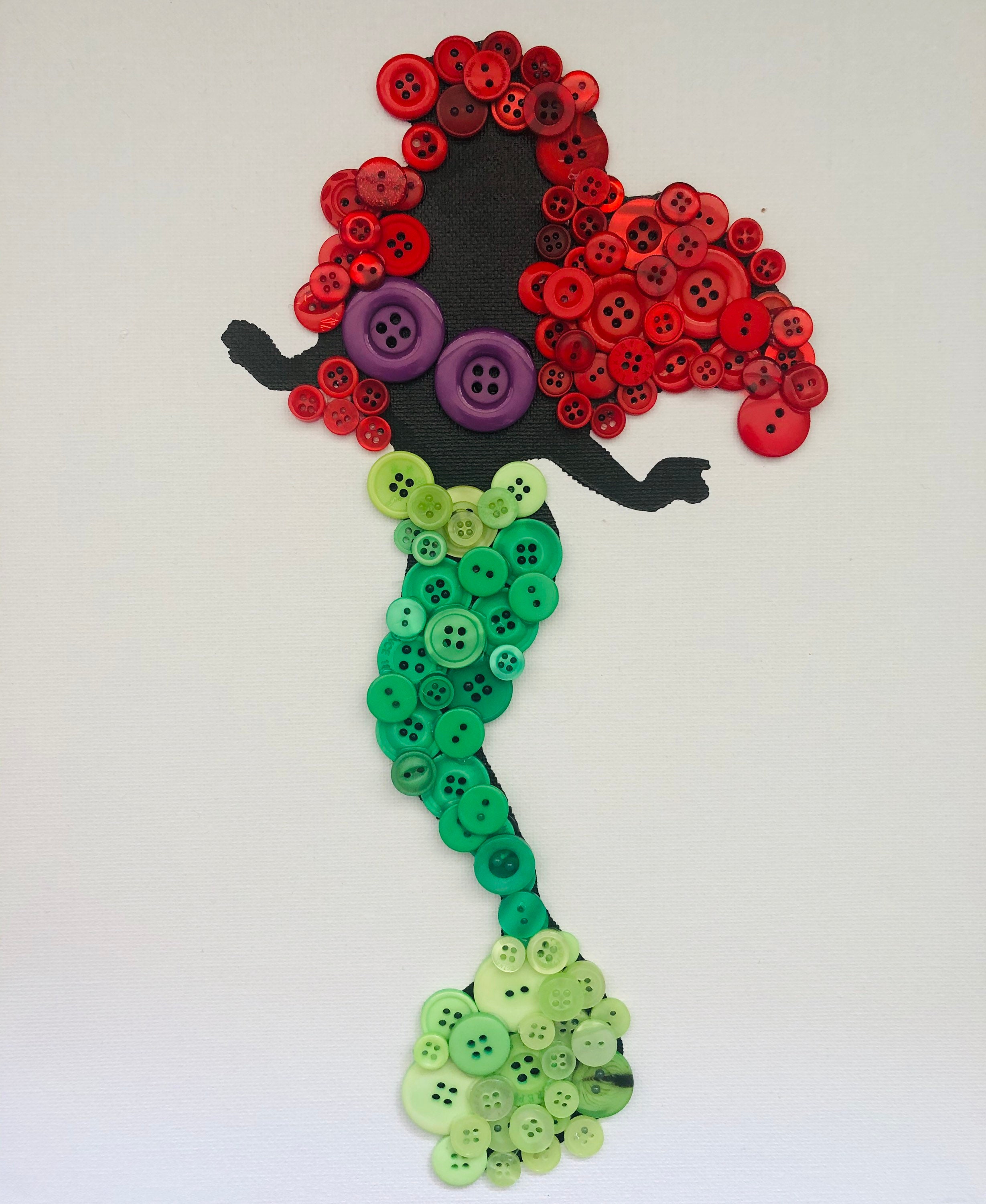 Ariel Button Art | Etsy
