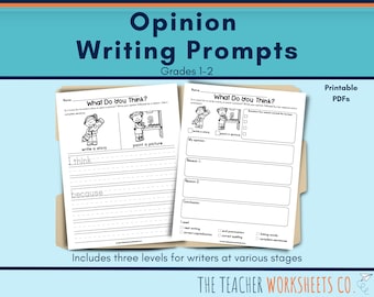 Second Grade Opinion Writing Prompts and Worksheets - Etsy