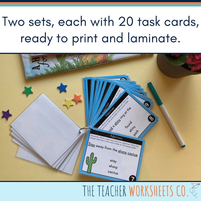 Adjective Task Cards - Etsy