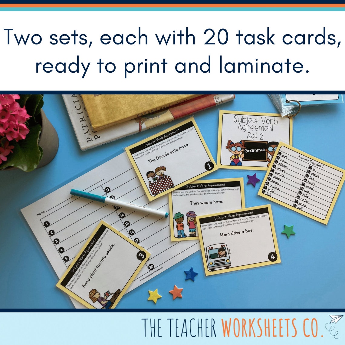 Subject-verb Agreement Task Cards - Etsy