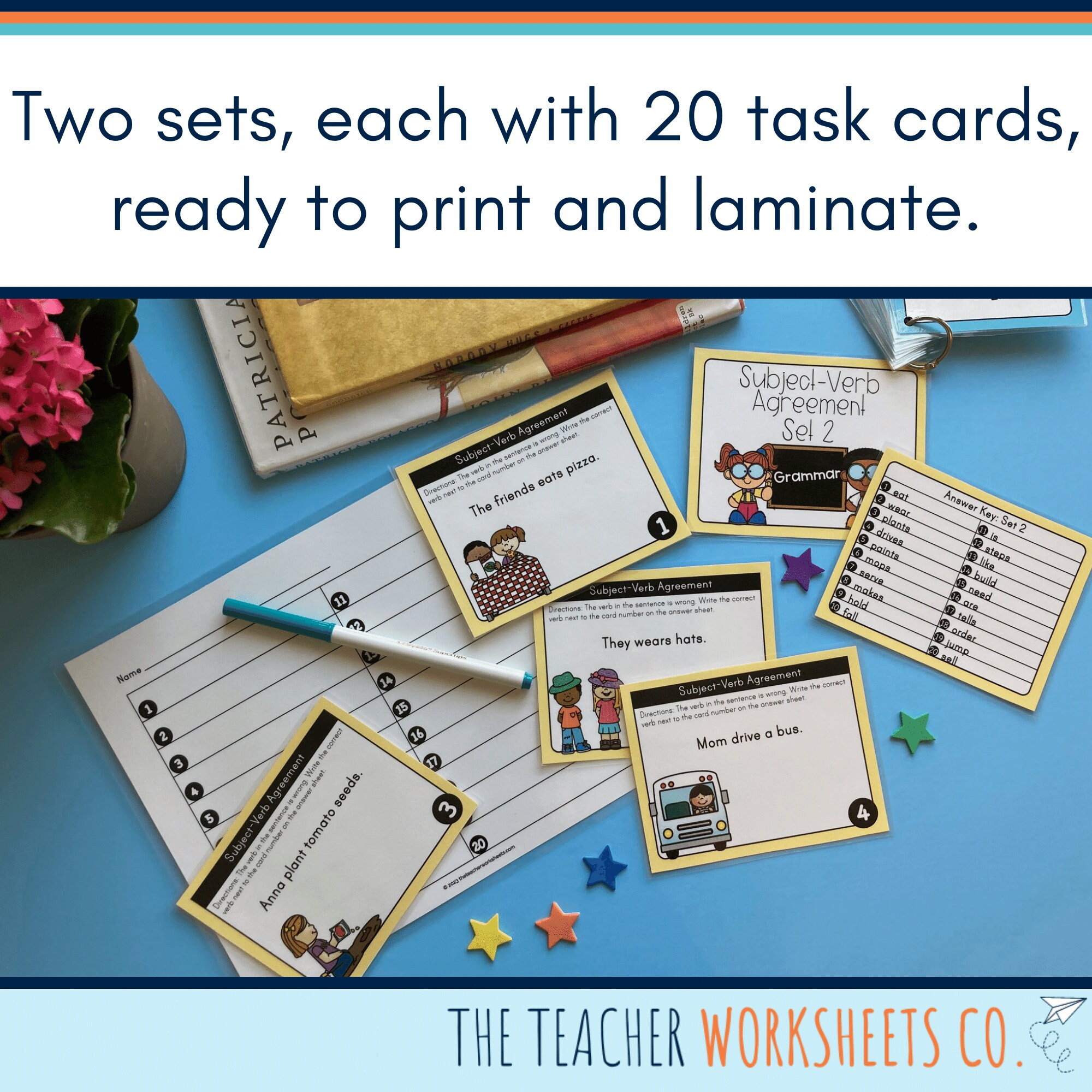 Subject-verb Agreement Task Cards - Etsy