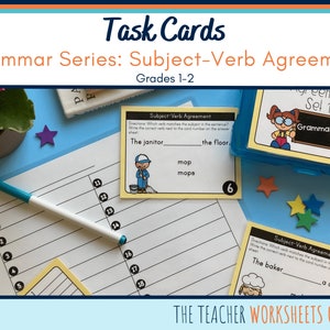 Subject-verb Agreement Task Cards - Etsy