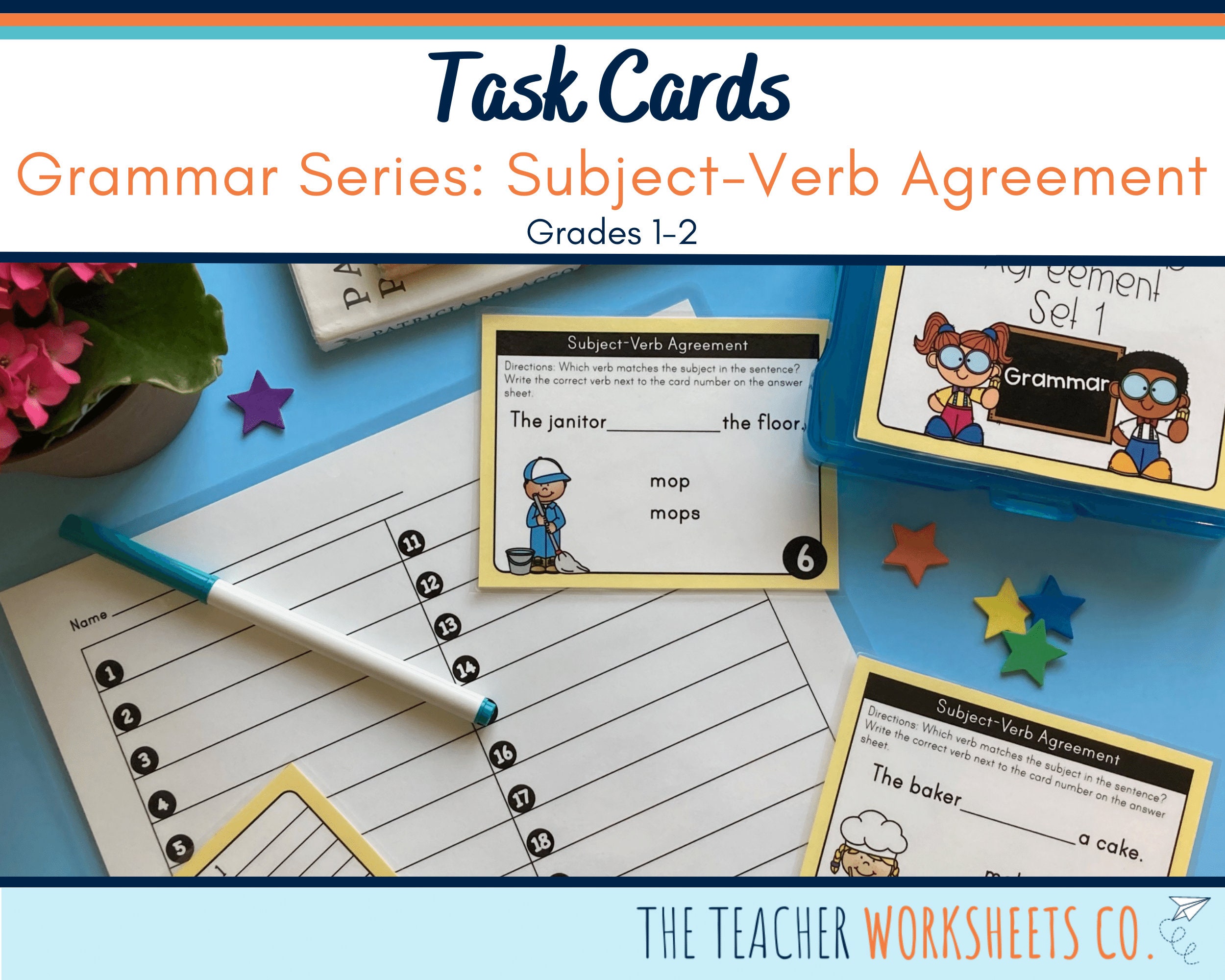Subject-verb Agreement Task Cards - Etsy