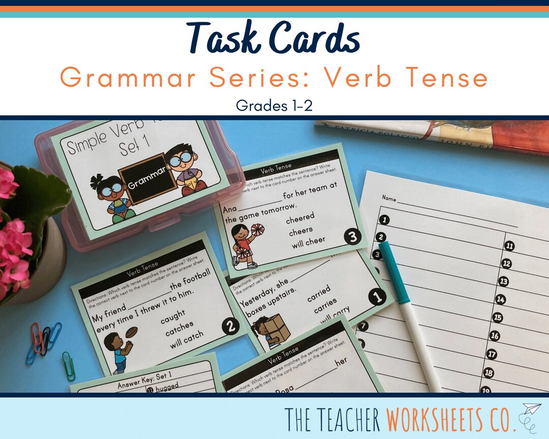 Verb Tense Task Cards - Etsy