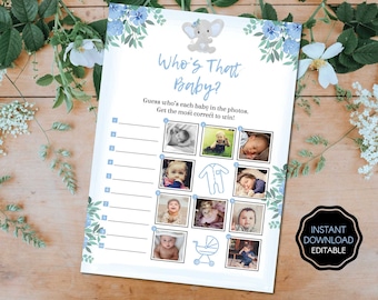 Who's That Baby Game Baby Shower Game Printable Game - Etsy