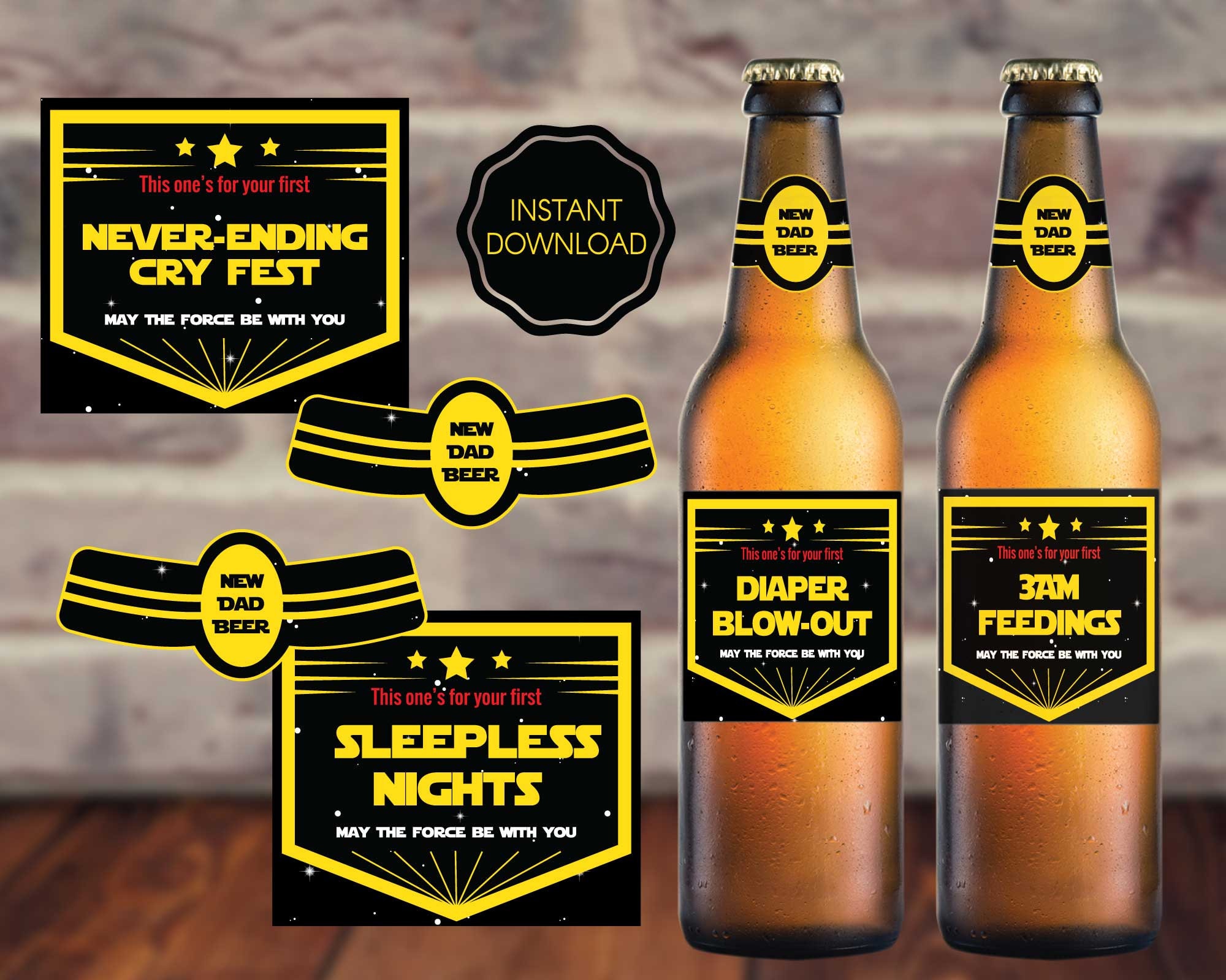 New Dad Beer Labels, First Time Dad Beer Labels, Daddy to Be New Dad ...