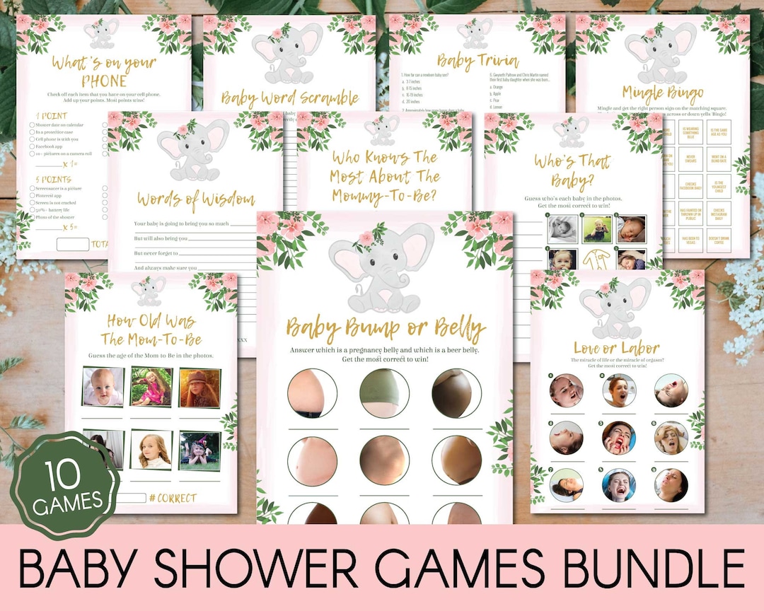 Virtual Baby Shower Games Bundle, Virtual Baby Shower Games, Zoom Baby ...