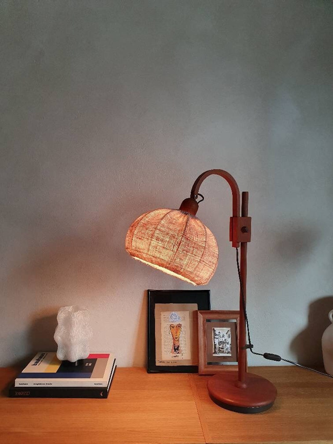 Domus Teak Wood Desk Lamp 60's, 70's, Midcentury Table Lamp Bedside ...