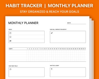 Resolution Tracker Monthly PRINTABLE // Downloadable Letter or A4 Size ...