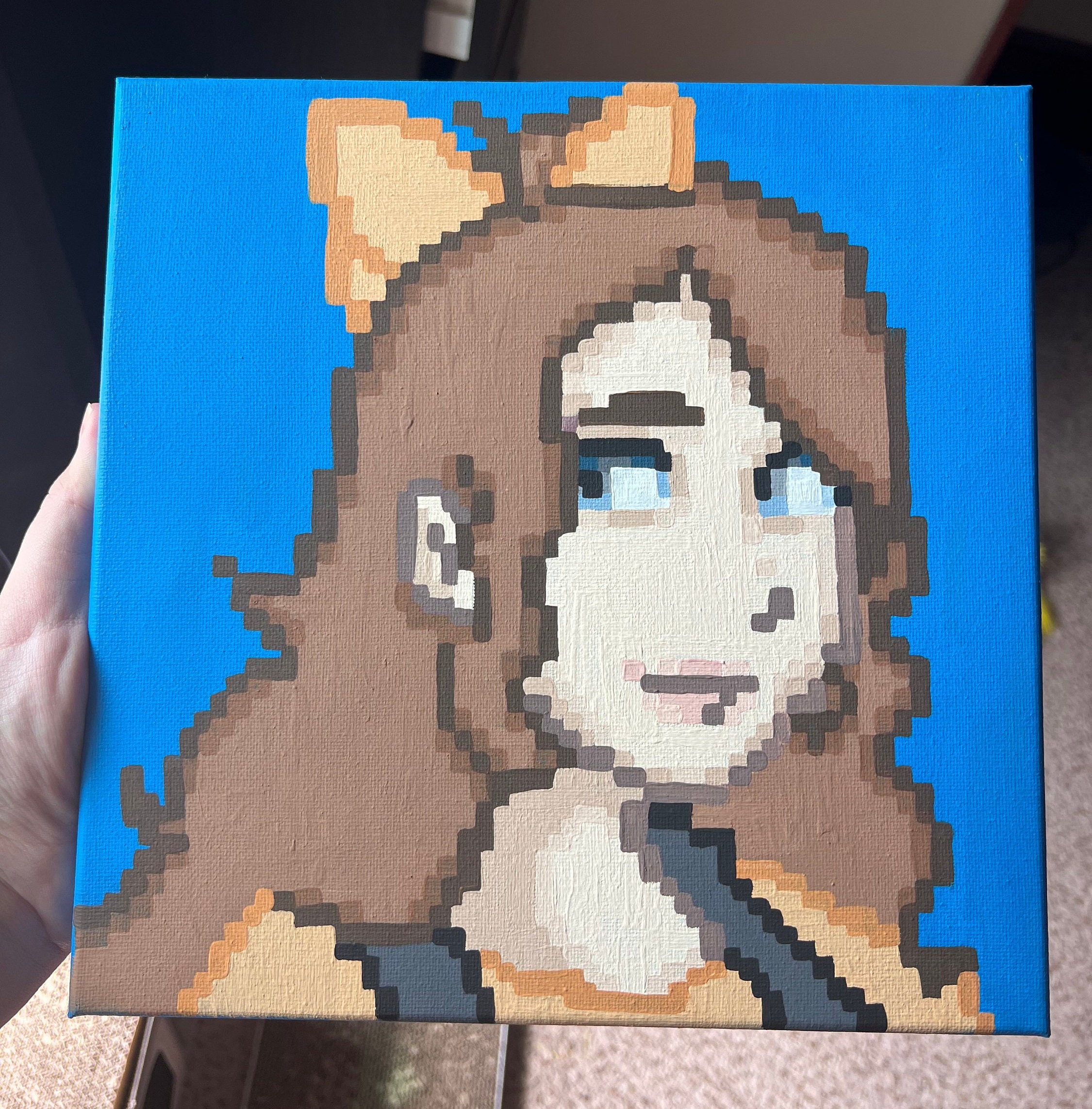 Stardew Valley Inspired Painted Portrait | Pixel Art Canvas Painting ...