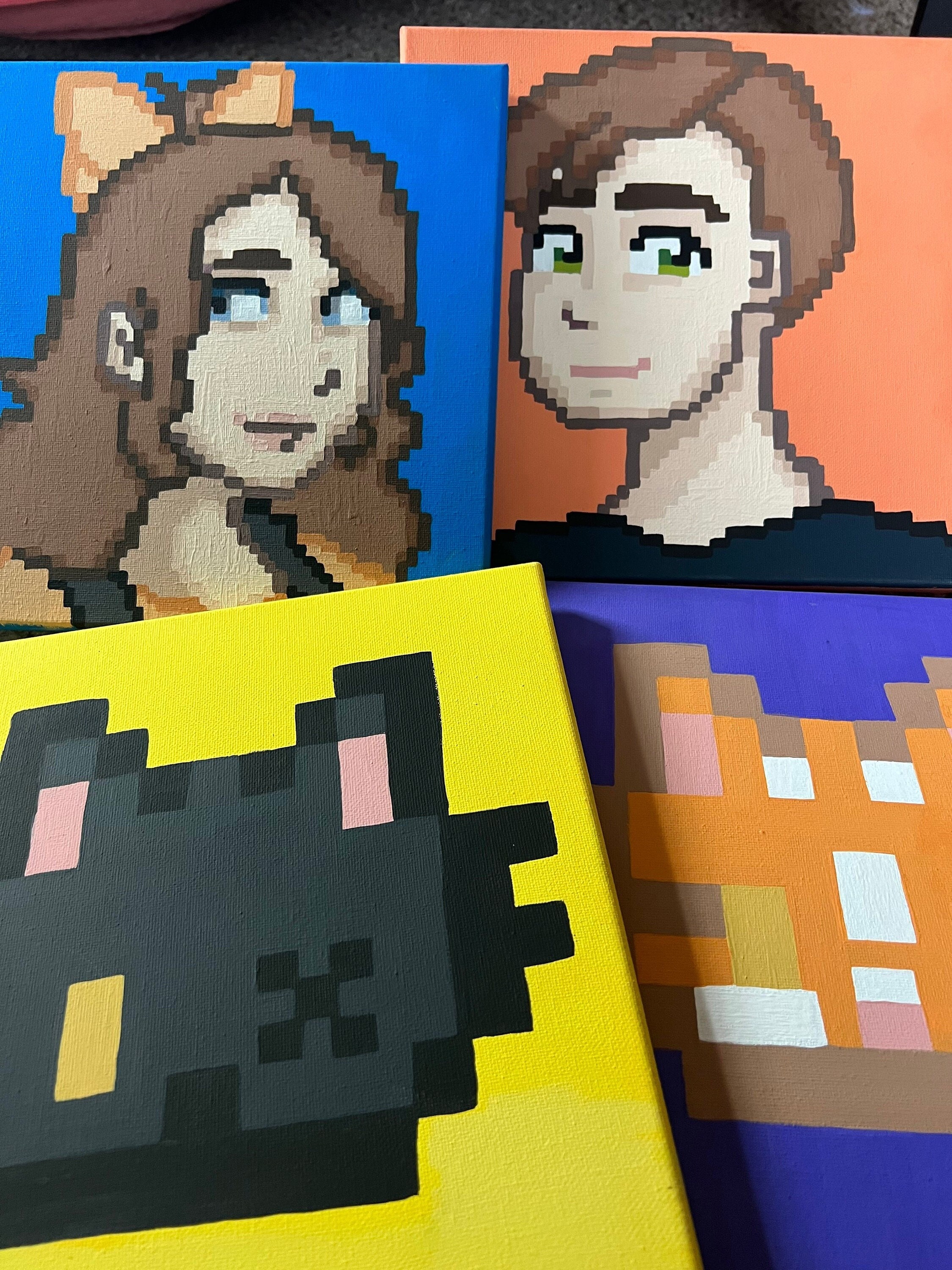 Stardew Valley Inspired Painted Portrait | Pixel Art Canvas Painting ...