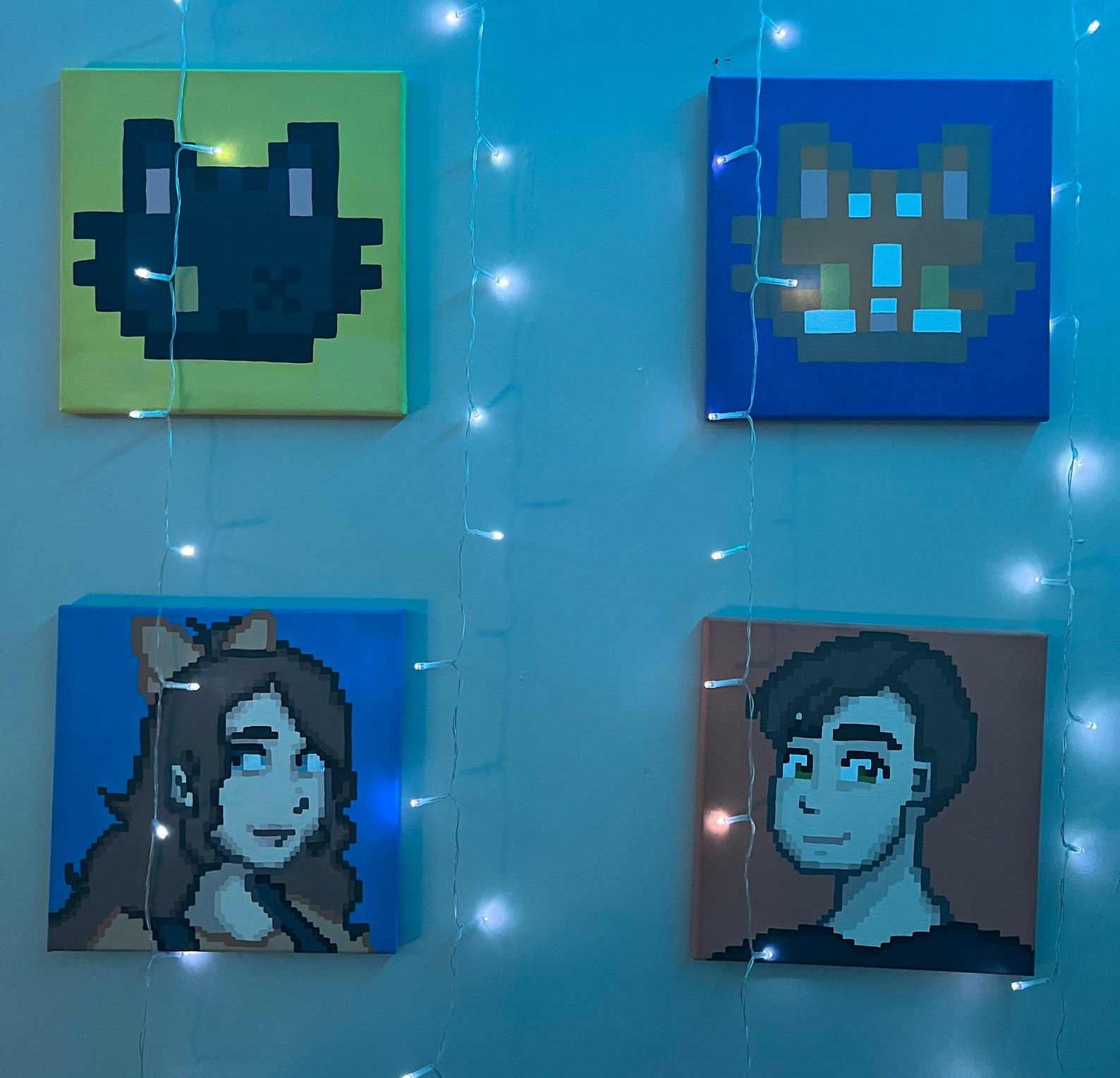 Stardew Valley Inspired Painted Portrait | Pixel Art Canvas Painting ...