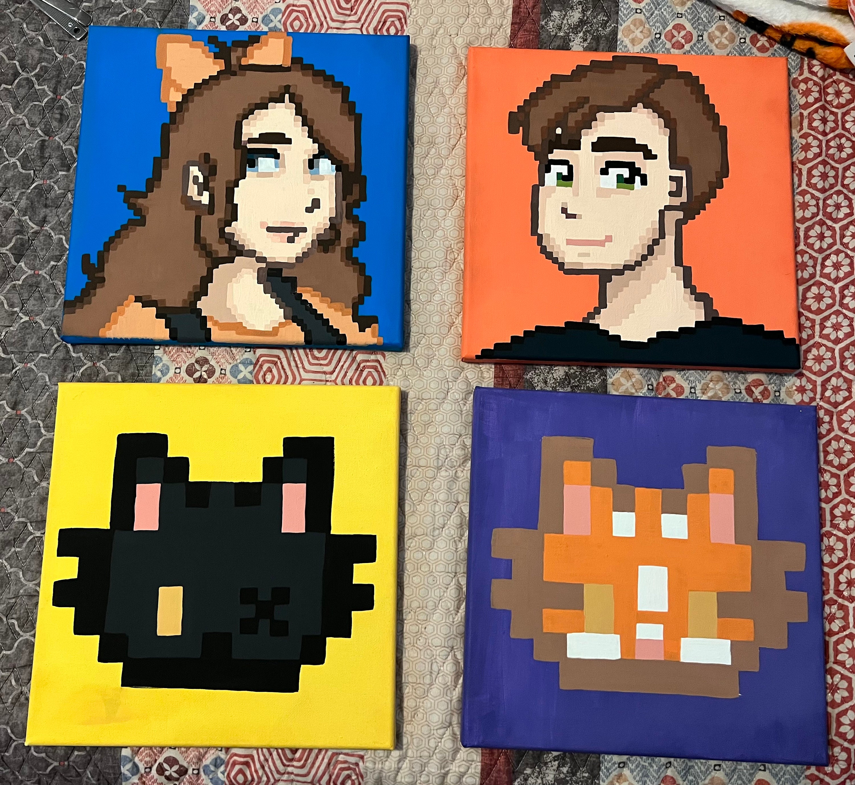 Stardew Valley Inspired Painted Portrait | Pixel Art Canvas Painting ...