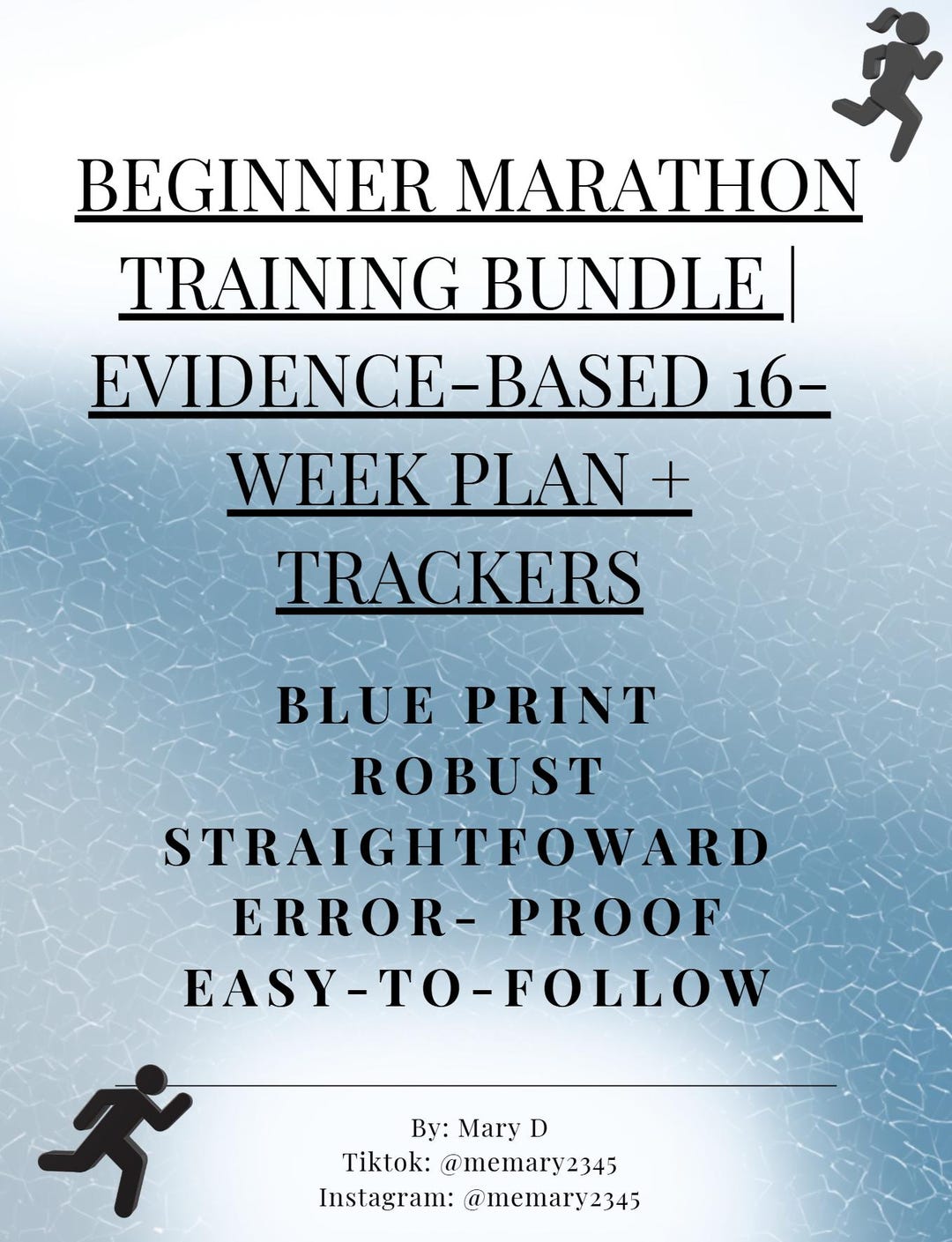 Minimalist Marathon Bundle Tracker | Race Day Checklist | Running Goal ...