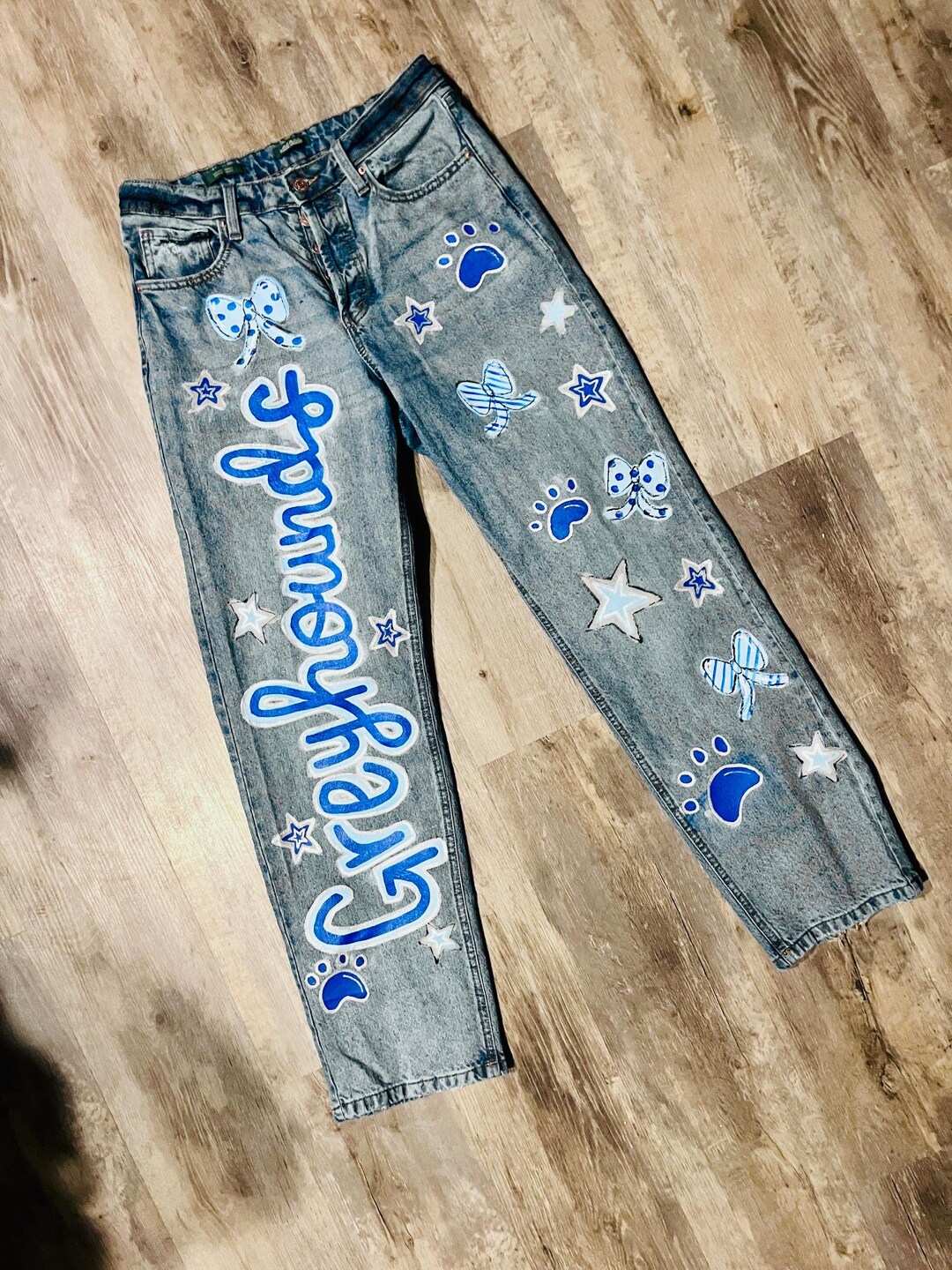 Custom Hand Painted Jeans – Personalized Denim Art – College, Teacher ...