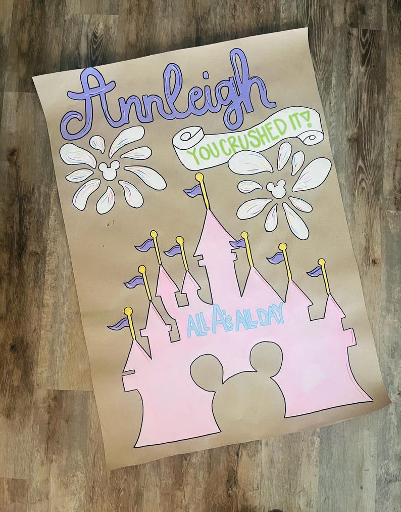 Custom Disney World Window Banner, Hand-painted Family Vacation Decor ...