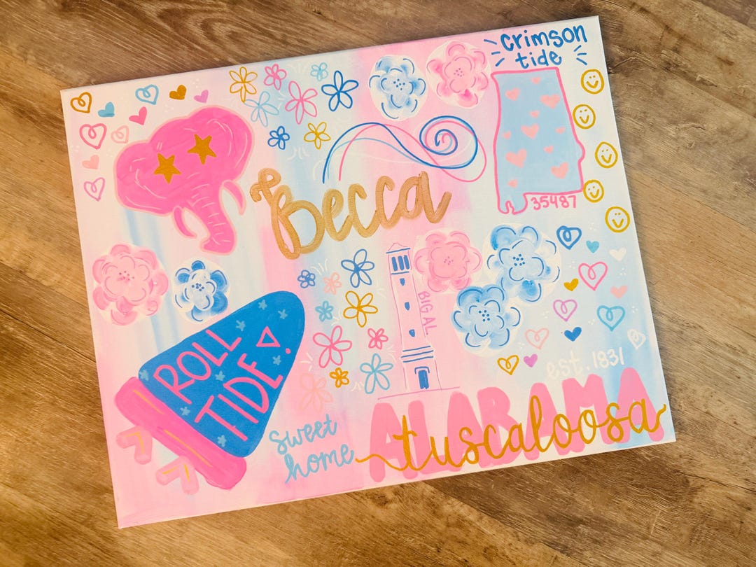 Personalized College Dorm Wall Art | Preppy Dorm Decor for Girls ...