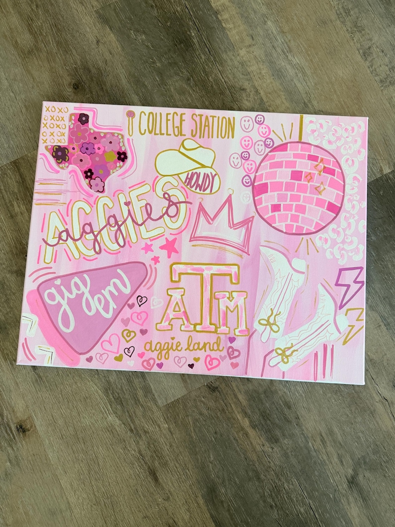 Personalized College Dorm Wall Art | Preppy Dorm Decor for Girls ...