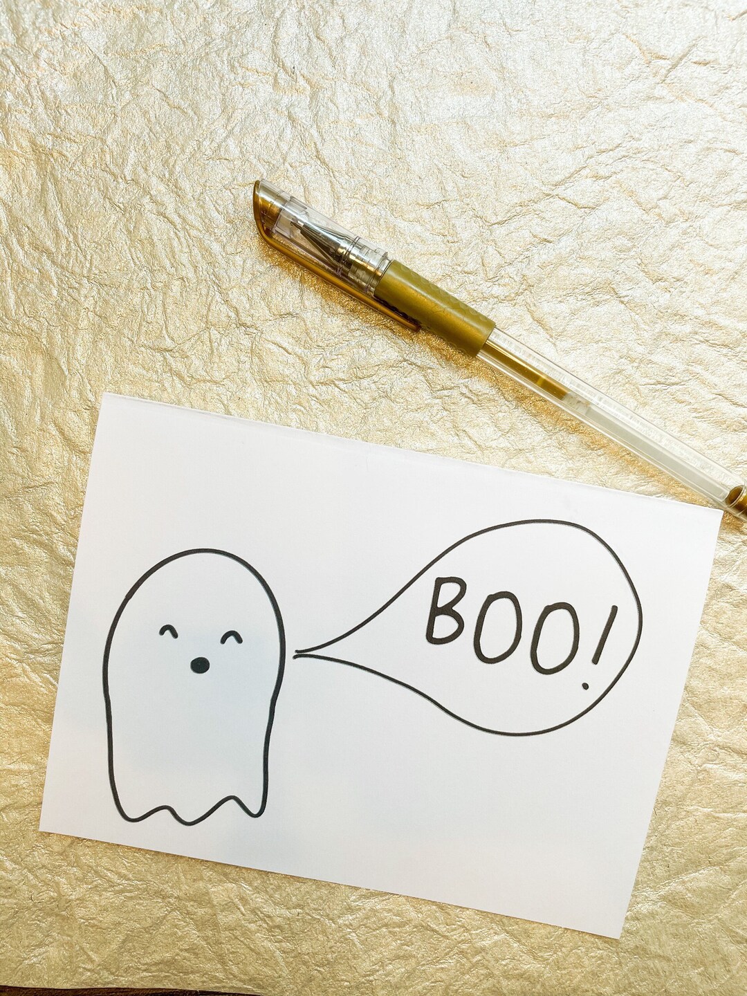 PRINTABLE Cute Ghost Halloween Card - Instant Download - Etsy