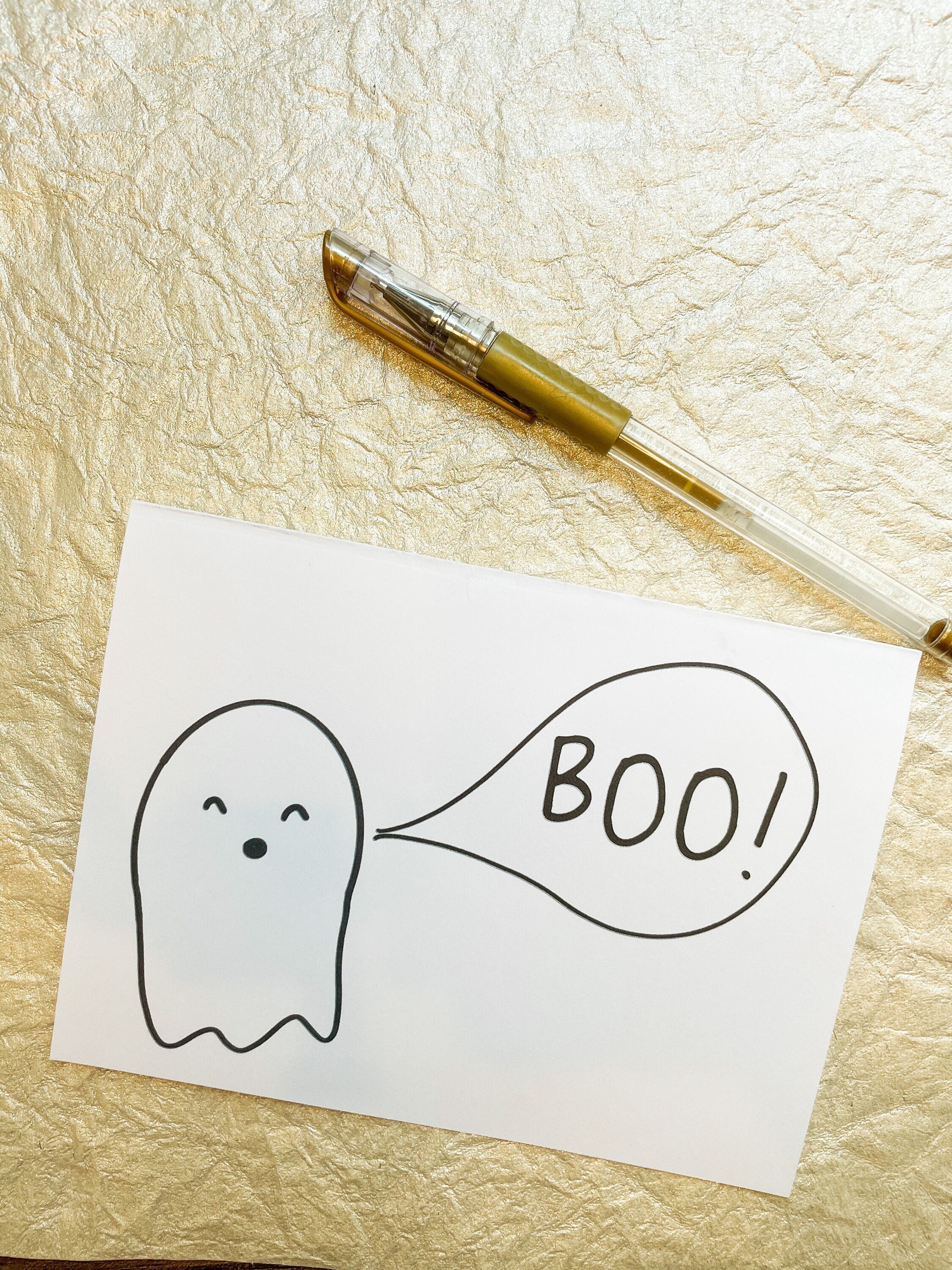 PRINTABLE Cute Ghost Halloween Card - Instant Download - Etsy