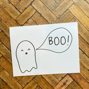 PRINTABLE Cute Ghost Halloween Card - Instant Download - Etsy