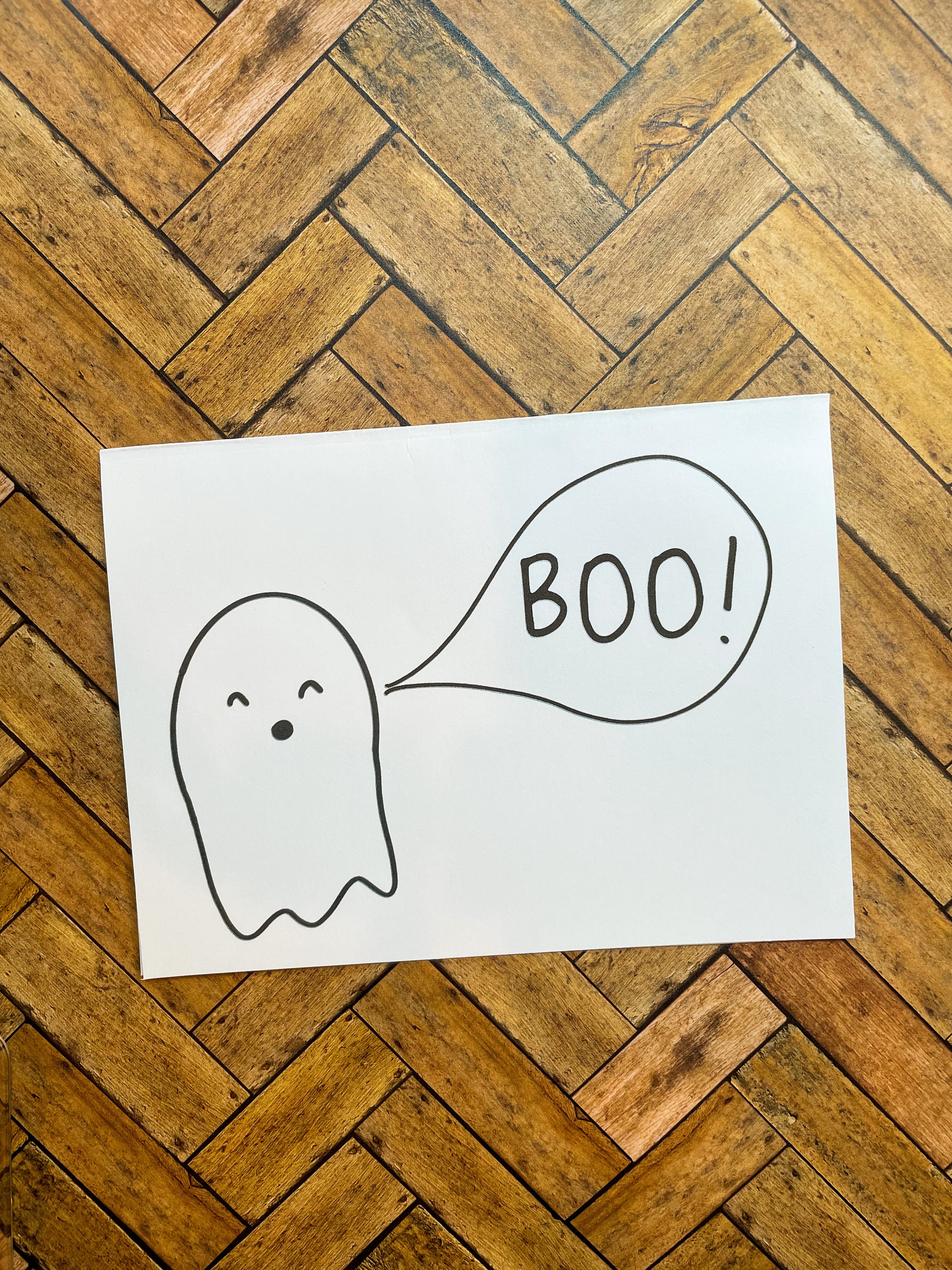 PRINTABLE Cute Ghost Halloween Card - Instant Download - Etsy