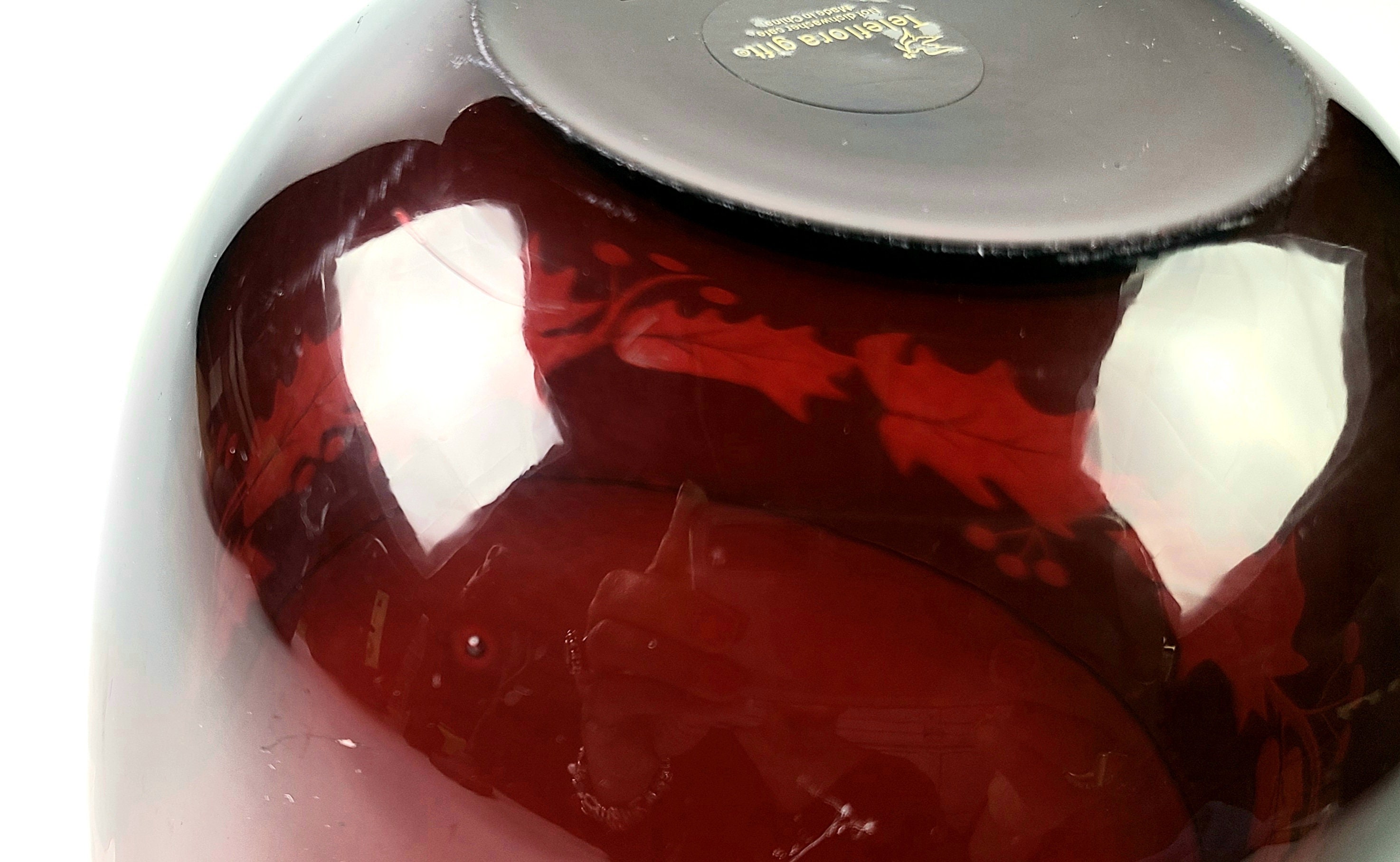 Vintage Great Condition Teleflora Ruby Red Bowl Etched - Etsy Ireland