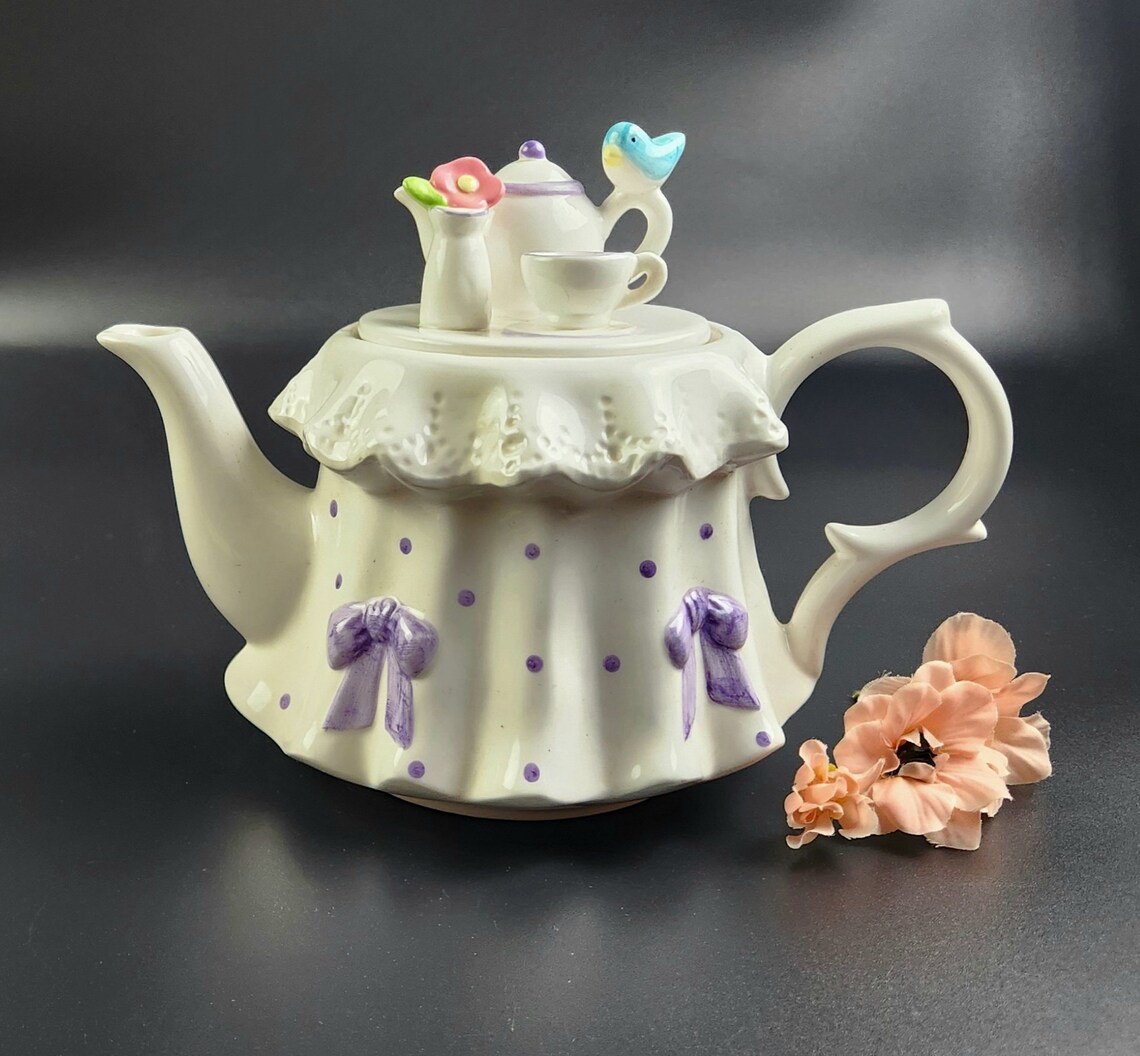 Vintage - Teleflora Tea Pot - Made in Phillippines - 7" Tall - Etsy