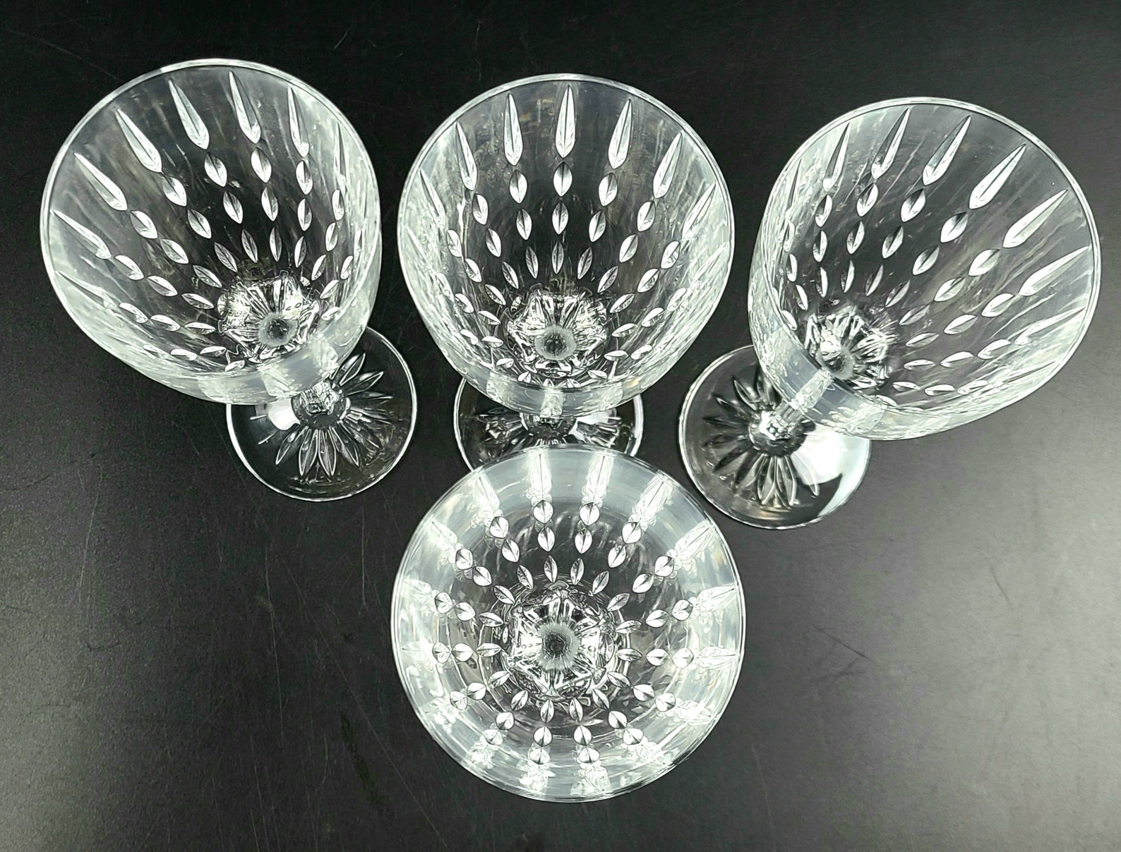Vintage - Set of 4 - Crystal Tall Water/ Wine Goblets - Stunning - Etsy