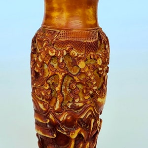Vintage - Hand Carved - Chinese Red Stone Vase - Etsy