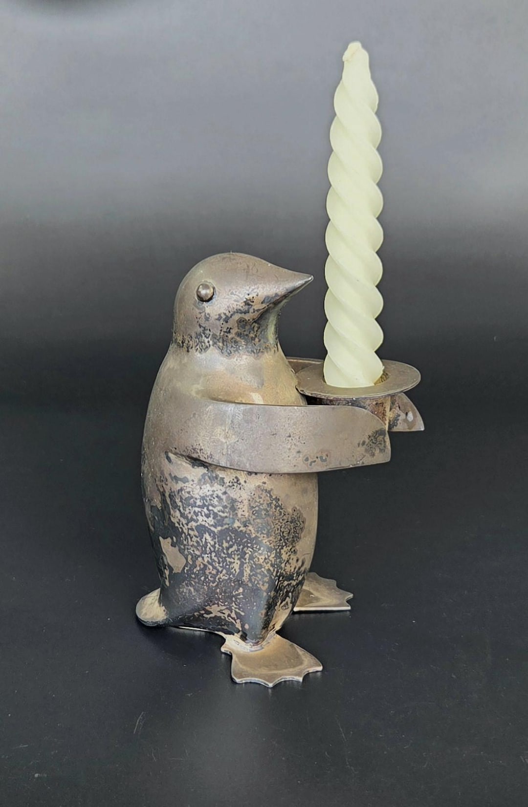 Vintage - Penguin Metal Candlestick Holder - India - Restoration ...