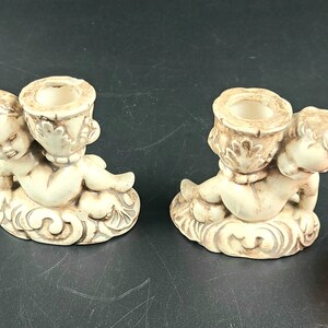 Vintage Angel/ Cherub Candlestick Holders - Signed - Set of 2 - Etsy