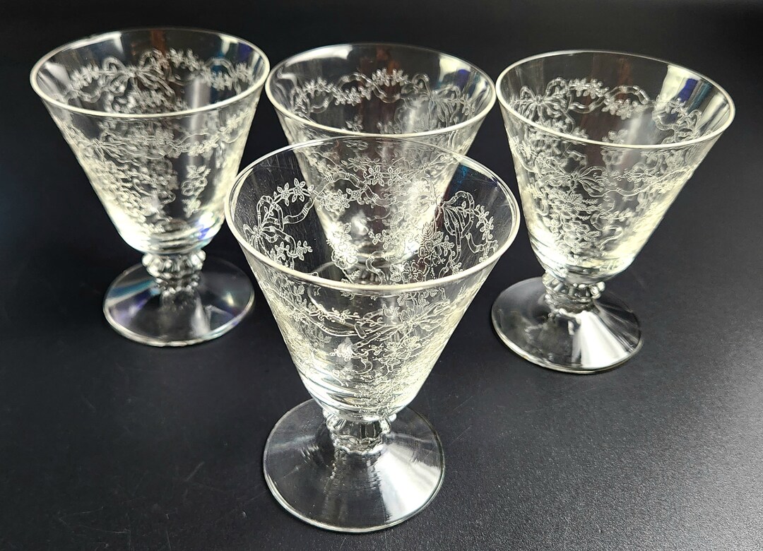 Vintage - Set of 4 - Romance by Fostoria - Oyster or Fruit Cocktail ...