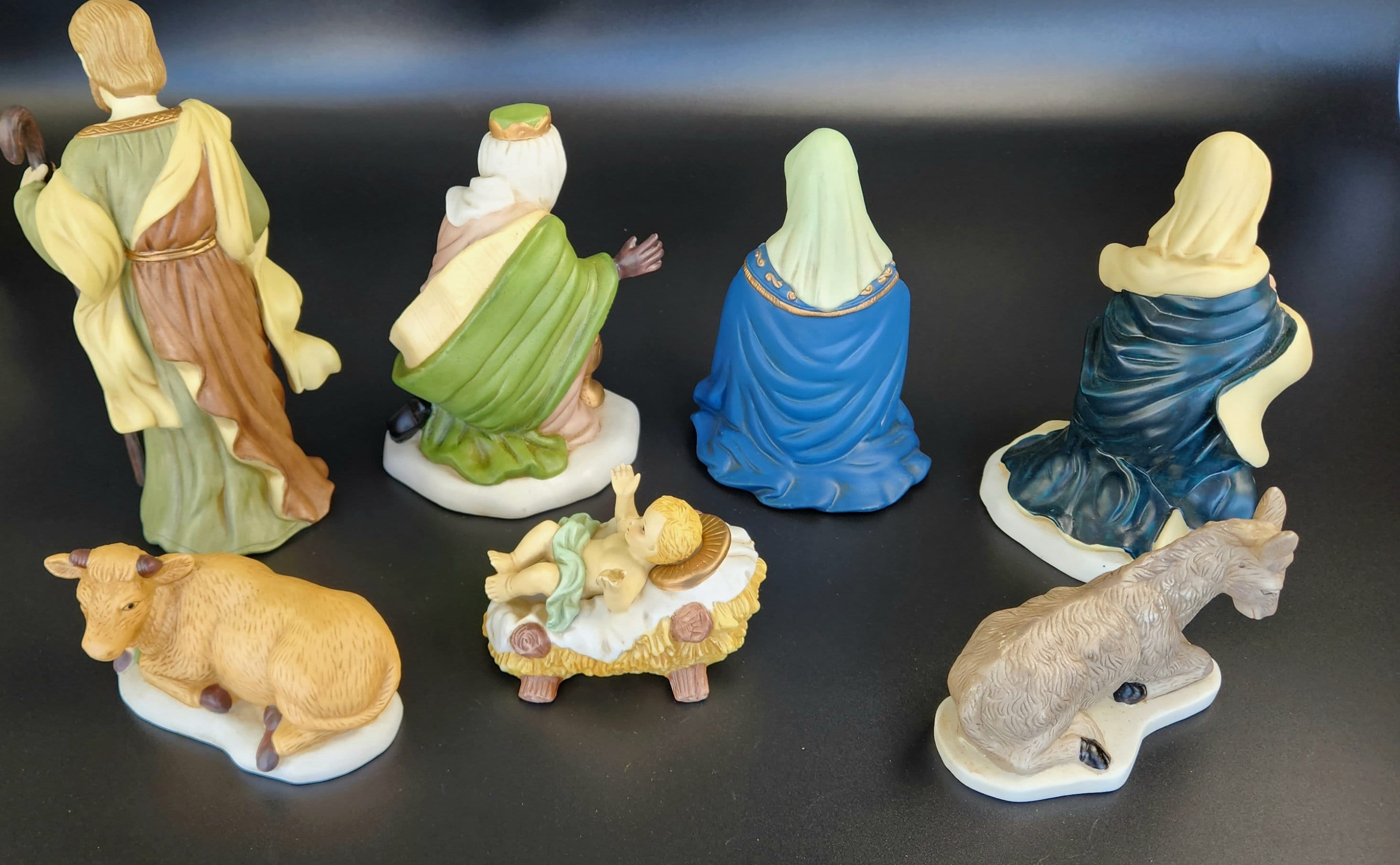 Vintage Ceramic/porcelain 10 Piece Porcelain Nativity Set Made in China ...