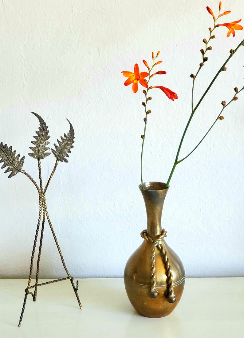 Vintage Solid Brass Vase Beautiful Made in India - Etsy