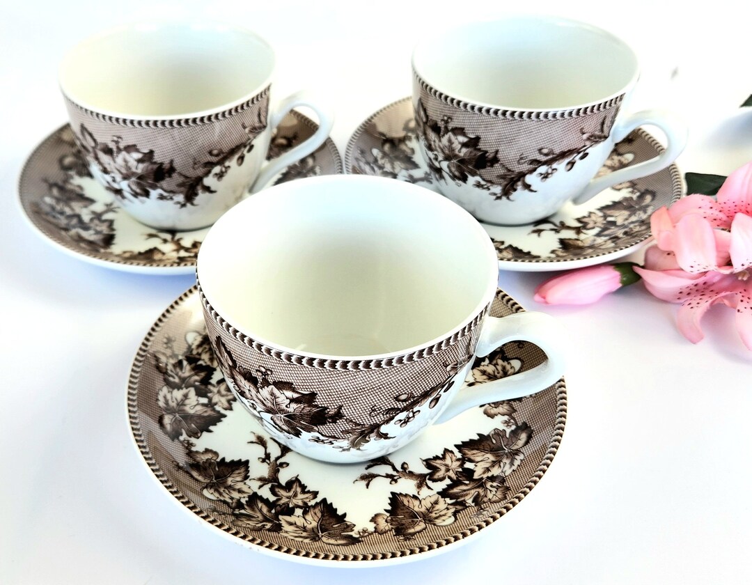 Vintage - Set of 3 - Flat Cup & Saucer Set - Westbourne by SPODE - Etsy