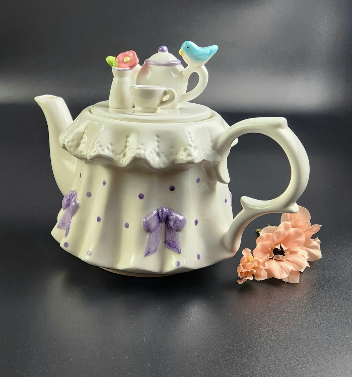 Vintage - Teleflora Tea Pot - Made in Phillippines - 7" Tall - Etsy
