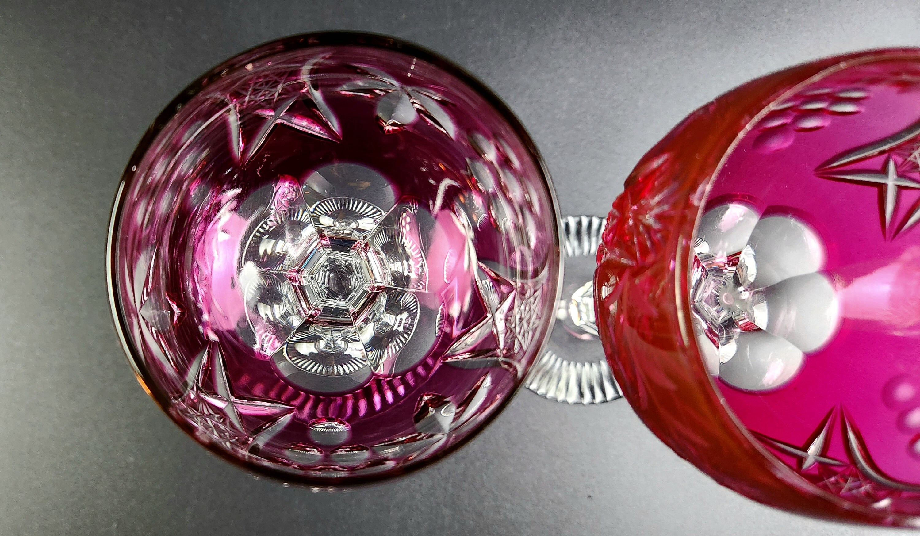 Vintage Beyer Bleikristall BEZ1 Shades of Pink Cut-crystal Wine Glasses ...